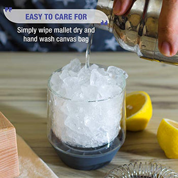 Lewis Bag & Ice Mallet - Manual Ice Crusher Wooden Hammer - Canvas Cru ...